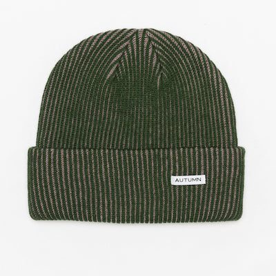 The Autumn Cord Beanie in Dark Green 2024
