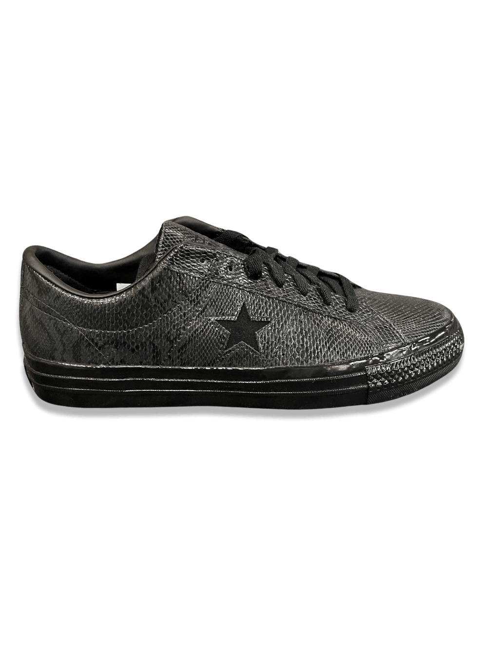 The new Converse One Star Pro Ox Shoe in Black Black and White