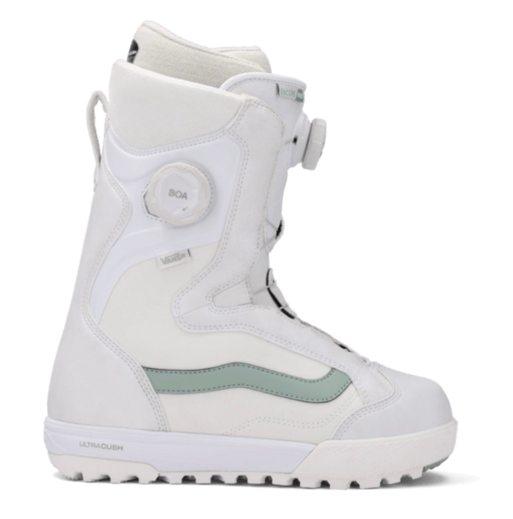 The Vans Encore Pro Womens Snowboard Boot in White Gray Olive 30th ...