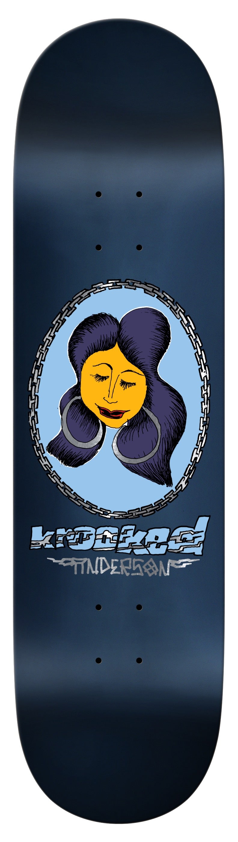 The Krooked Manderson Chain Frame in Navy Skate Deck