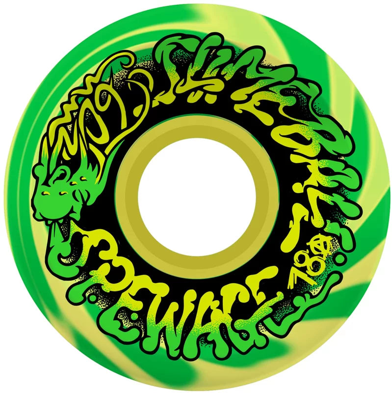 Slime Balls OG 60mm Slime Green Yellow Swirl Skate Wheels in 78A
