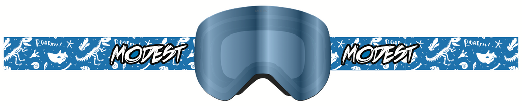 The Modest Cub Snow Goggle in Dino Blue